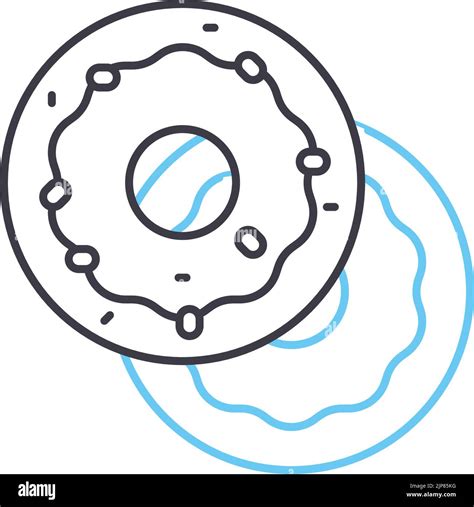 Donut Line Icon Outline Symbol Vector Illustration Concept Sign Stock Vector Image Art Alamy
