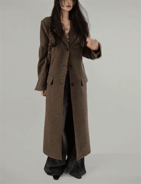 Herringbone Twill Wool Long Coat 헤링본 트윌 울 롱코트 2 Colors 에이블리