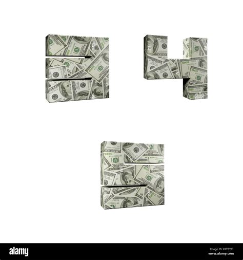 3d Alphabet Wrapped Around With 100 Usd Dollar Banknotes Digits 3 5