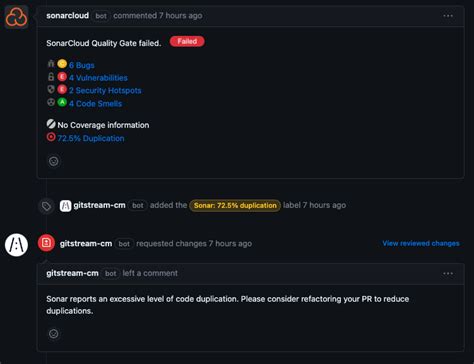 Automation Review Sonarcloud Duplications Gitstream Documentation