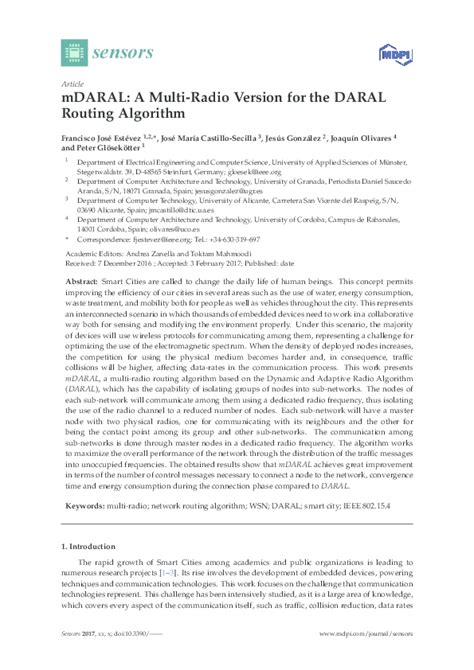 Pdf Mdaral A Multi Radio Version For The Daral Routing Algorithm