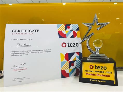 Kasula Pavan On Linkedin Grateful Awardwinner Tezo