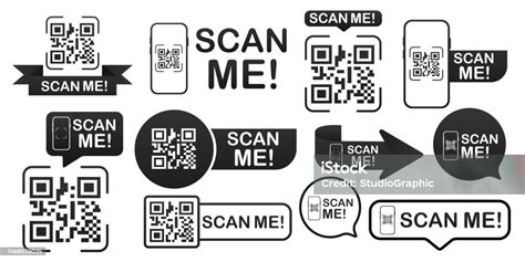 스마트 폰용 Qr 코드 비문이있는 Qr 코드는 스마트 폰으로 나를 스캔합니다 나를 스캔 아이콘 결제를 위해 Qr 코드 아이콘을