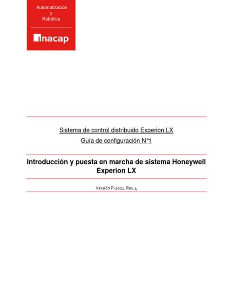 Dcs Experion Lx G Configuración 01 Introducción Puesta Marcha 1 Pdf Red De Computadoras