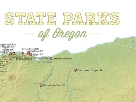 Oregon State Parks Map 18x24 Poster Etsy