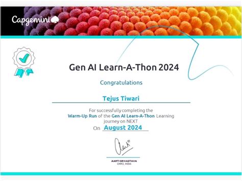 Tejus Tiwari On Linkedin Learathon Capgemini Generativeai