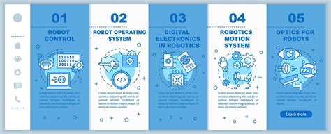 Robotics Courses Onboarding Mobile Web Pages Vector Template