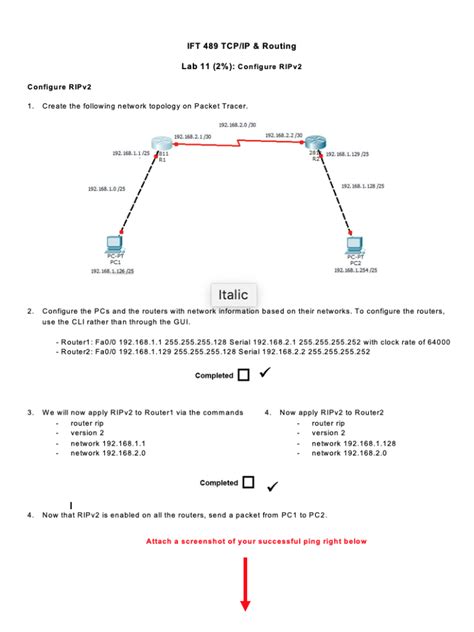 IFT TCP IP Routing Lab Configure RIPv Chegg