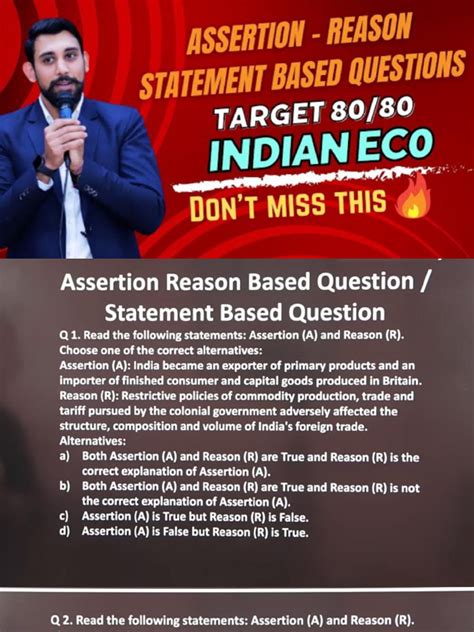 Assertion Reason Statement Based Questions Indian Eco Pdf