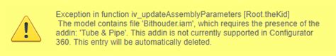 solved exception in function iv updateassemblyparameters when