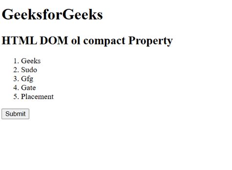 Html Dom Ol Compact Property Geeksforgeeks Html Dom Ol Compact Property Geeksforgeeks