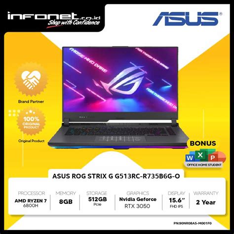 Jual Asus Rog Strix G G Rc R B G O Ryzen H Gb Gb Pcie Rtx Gb Fhd Ips