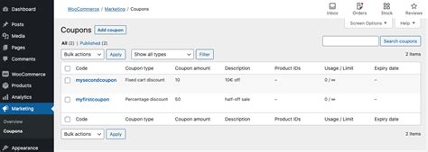 Coupon Management Woocommerce