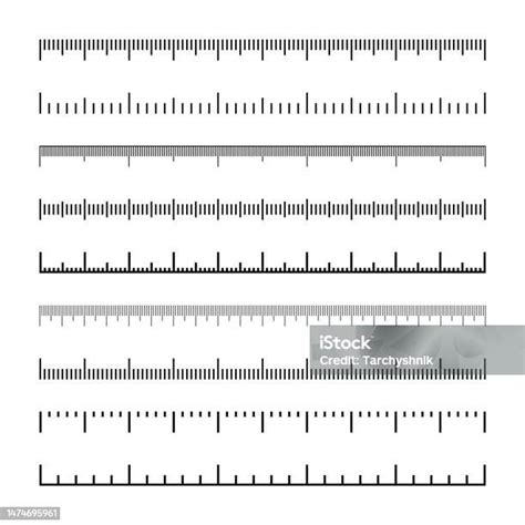 분할과 다양한 측정 스케일 센티미터 밀리미터 또는 인치의 길이 또는 높이를 측정하기위한 사실적인 스케일 눈금자 테이프 측정 마크 크기 표시기 벡터 일러스트레이션 센티미터에