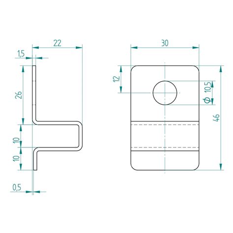 Трегерна планка, средна 46 x 30 x 22 mm SP | shop.secdoor-bg.com