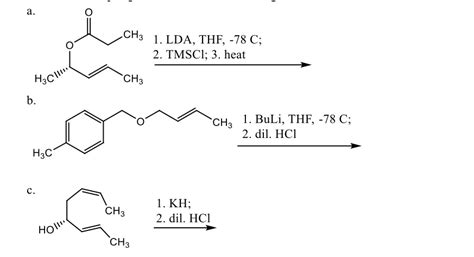 Solved Ch3 1 Lda 78Â°c 2 Tmscl 3 Heat Ch3 1 Buli Thf 78Â°c