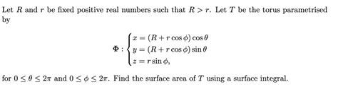 Solved Let R And R Be Fixed Positive Real Numbers Such That