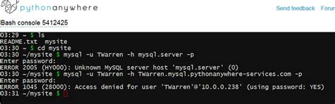Flask PythonAnywhere Error Trying To Access MySQL Database Access Denied Stack Overflow