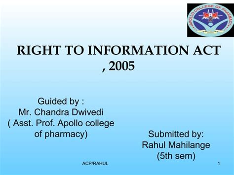 Right To Information Act 2005 Pdf