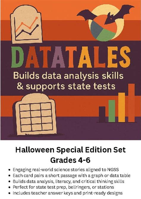 Datatales Science Data Storytelling Cards Halloween Edition Gr 4 6
