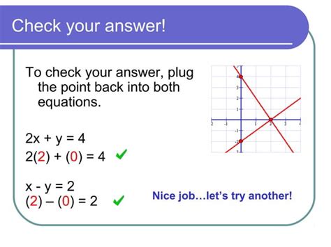solving system of equations by graphing ppt physics science