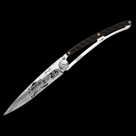 Deejo 24h Le Mans Knife 100 Years Limited Edition Carbon Fiber The