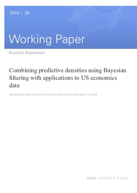 Pdf Combining Predictive Densities Using Bayesian Filtering With