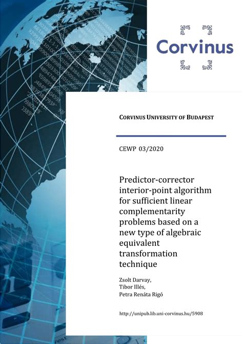 pdf predictor corrector interior point algorithm for sufficient