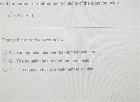 Solved Find The Number Of Real Number Solutions Of The