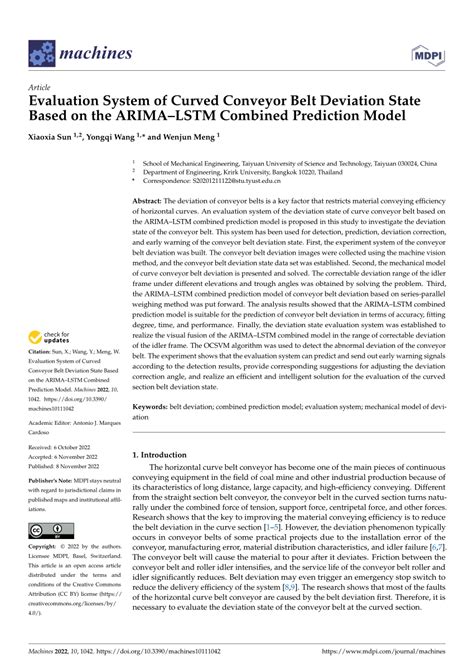 pdf evaluation system of curved conveyor belt deviation state based