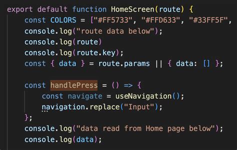 accessing route params react native issue stack overflow