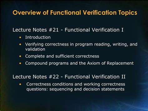Ppt Functional Verification I Powerpoint Presentation Free Download