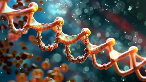 This Visual Displays A Vibrant Rna Strand Rendered In Detail Highlighting Its Molecular
