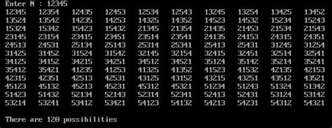 program to generate all possible combinations of a given number