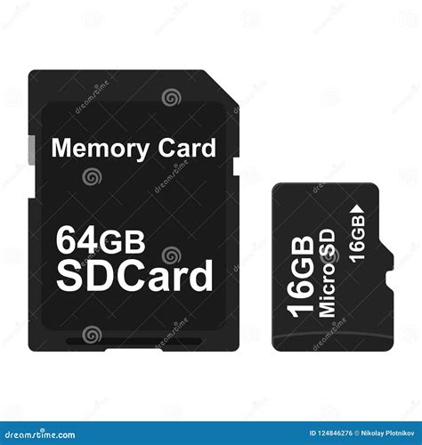 SD And Micro SD Memory Card Isolated On White Background Stock Vector Illustration Of Future