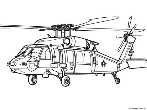 Helicopter Coloring Page