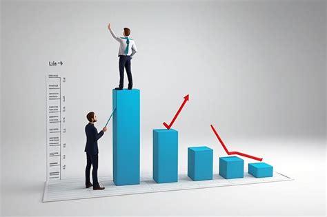 3d person is putting last column of chart premium ai generated image