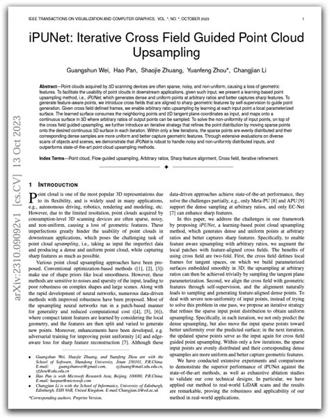 Ipunet Iterative Cross Field Guided Point Cloud Upsampling