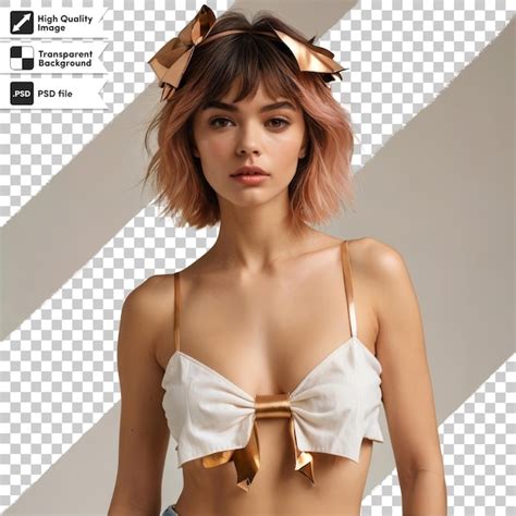 A Girl With A Bow On Her Head And A Bow On Her Head Premium Ai Generated Psd