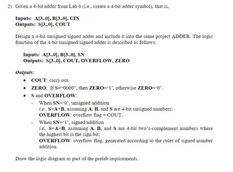 Solved Given A 4 Bit Adder From Lab 6 I E Create A 4 Bit