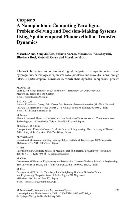 Pdf A Nanophotonic Computing Paradigm Problem Solving And Decision