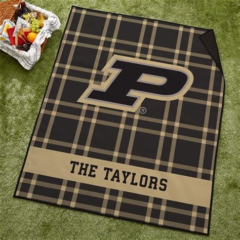 Ncaa Purdue Boilermakers Personalized Plaid Picnic Blanket