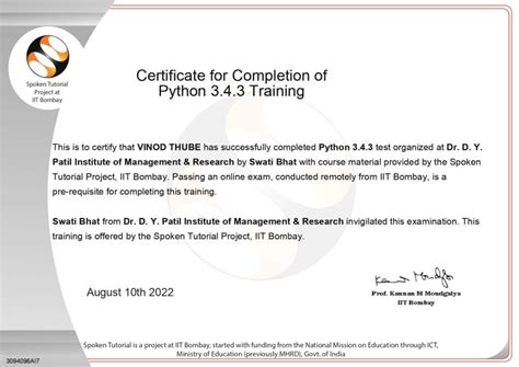 Python Pythonprogramming Iitbombay Dypimr Vinod Thube