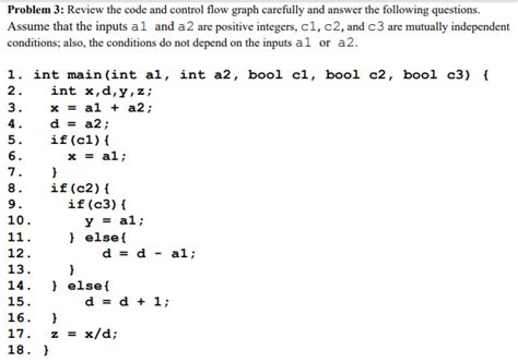 Problem Review The Code And Control Flow Graph Chegg