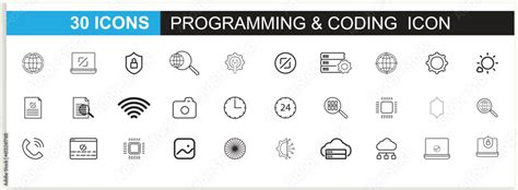 Developer Icon Set Included The Icons As Code Programmer Coding