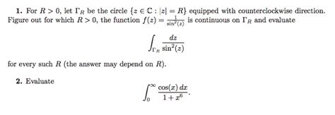 Residue Calculus Complex Integral With Residuals Mathematics Stack