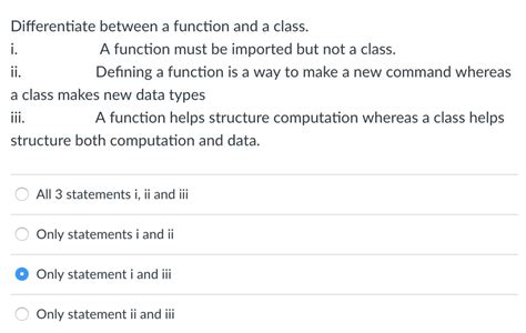 Solved Differentiate Between A Function And A Class A Chegg