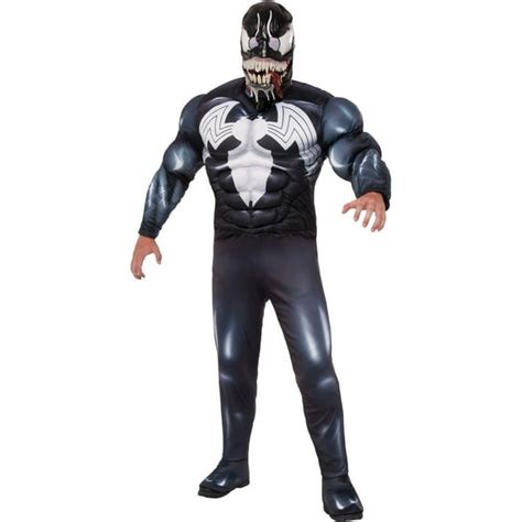 Mens Deluxe Venom Costume Adult Spiderman Halloween Suit