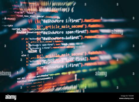 Website Html Code On The Laptop Display Closeup Photo Desktop Pc