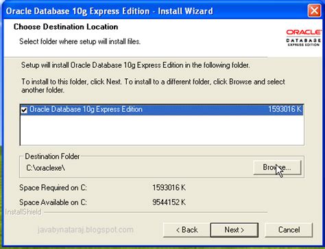 Installing Oracle Database 10g Express Edition Javabynataraj